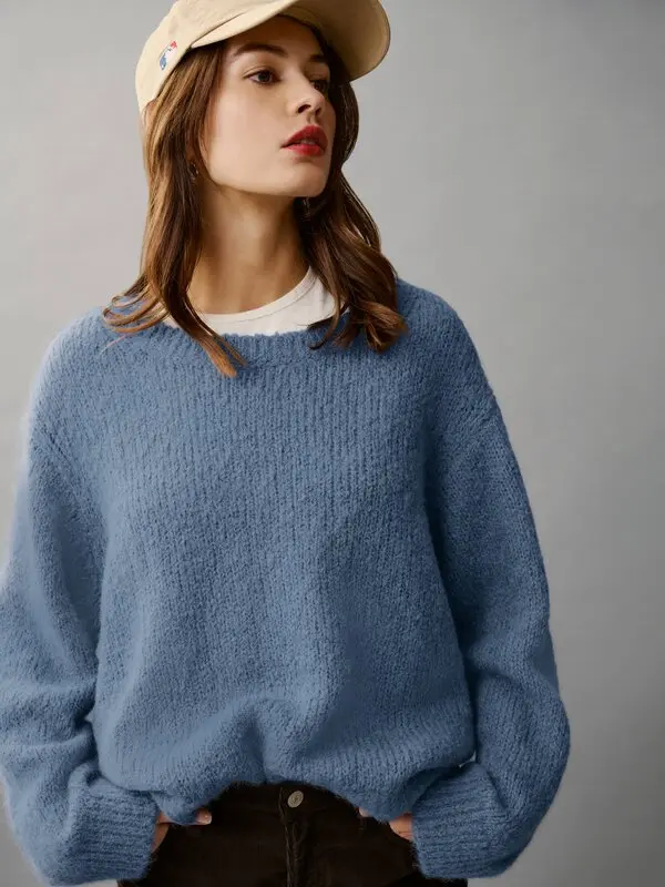 REFORMATION Cici Crew Neck Sweater - Cornflower
