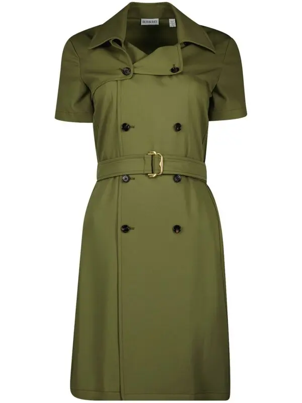Burberry Trench Style Shirt Dress - Green