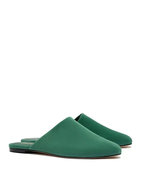 Larroude Venice Flat Mules - Green
