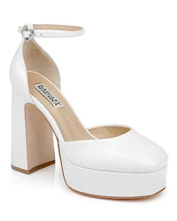 Badgley Mischka Jayda Ii Platform Pumps - White Leather