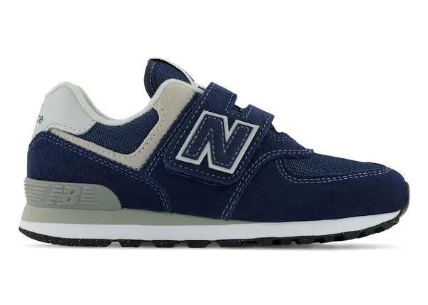 NEW BALANCE 574 Core Hook And Loopin Sneakers - Navy Blue/white