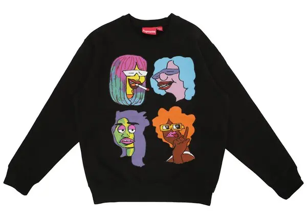 Supreme Gonz Heads Crewneck Sweatshirt - Black