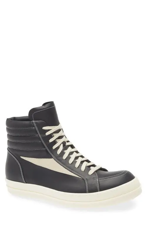 Rick Owens High Sneaks - Black/ Milk/ Milk