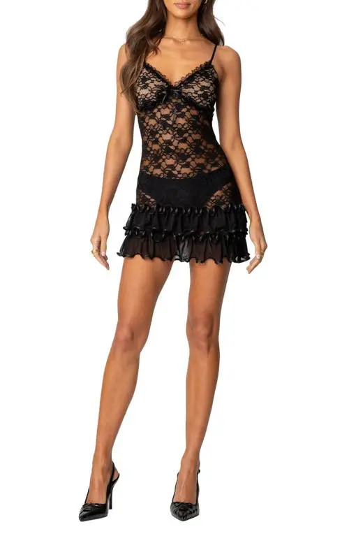 EDIKTED Luciane Embroidered Lace Minidress
