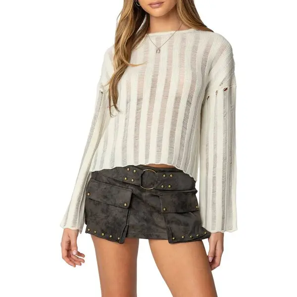 EDIKTED Ladder Stitch Sweater