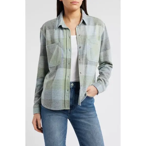 BEACHLUNCHLOUNGE Tobey Crop Shacket - Sea Mint