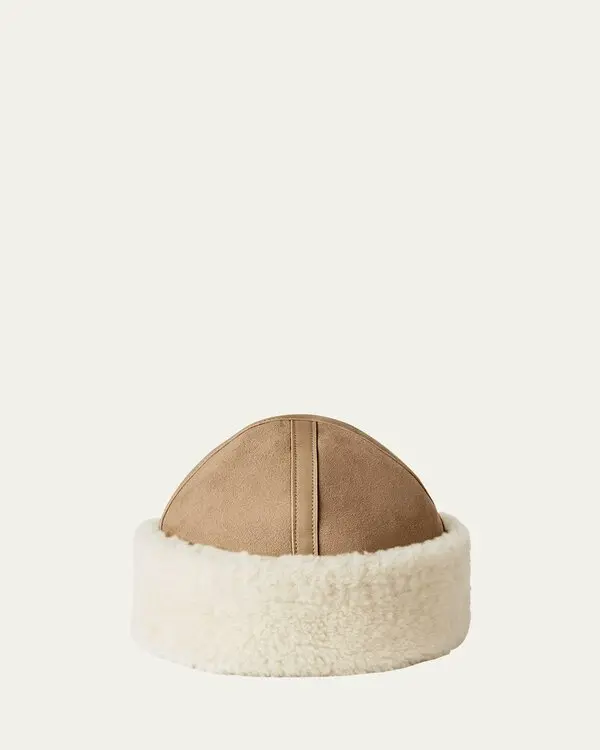 TOTÊME Dyed Shearling Beanie - Biscuit