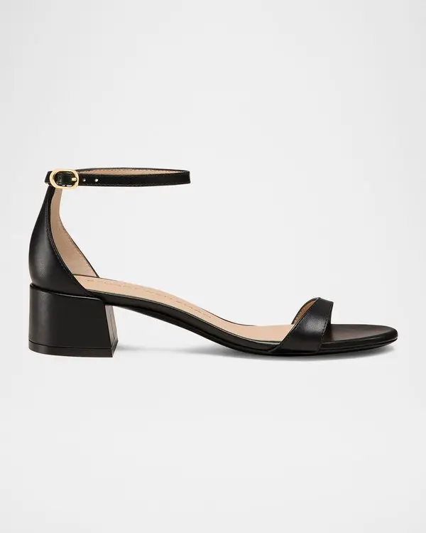 STUART WEITZMAN Nudist Leather Ankle-strap Sandals - Black