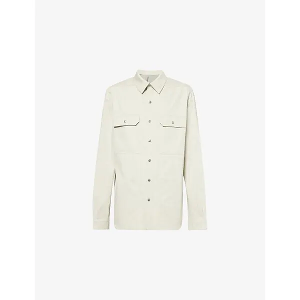 Rick Owens Spread-collar Buttoned-pockets Relaxed-fit Denim Shirt