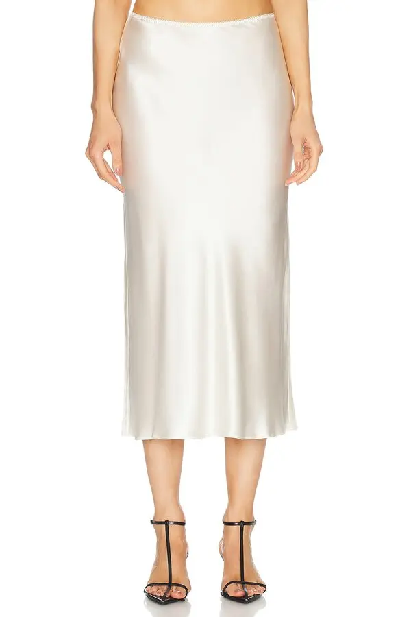 EAVES Chana Silk Midi Skirt