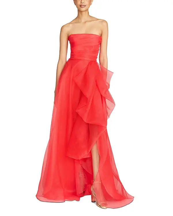 Theia Teresa Draped Gown - Begonia