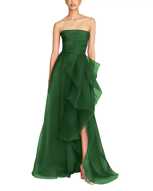 Theia Teresa Draped Gown - Thorn
