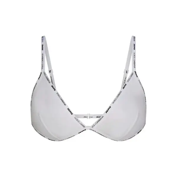 SKIMS X Dolce&gabbana Cotton Jersey Triangle Bralette - Snow