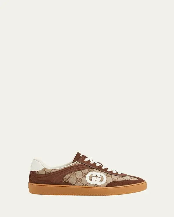 Gucci G75 Gg Supreme Low-top Sneakers - Brn/lt Tan/wht