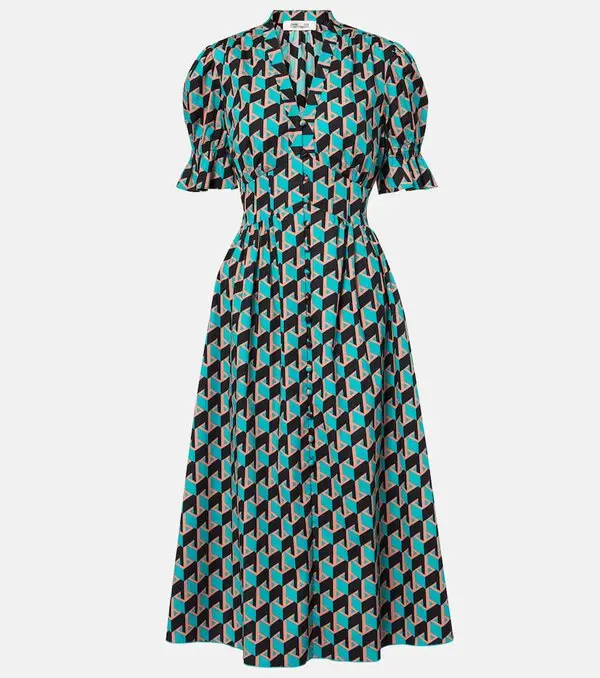 Diane Von Furstenberg Erica Printed Midi Dress - Multicoloured
