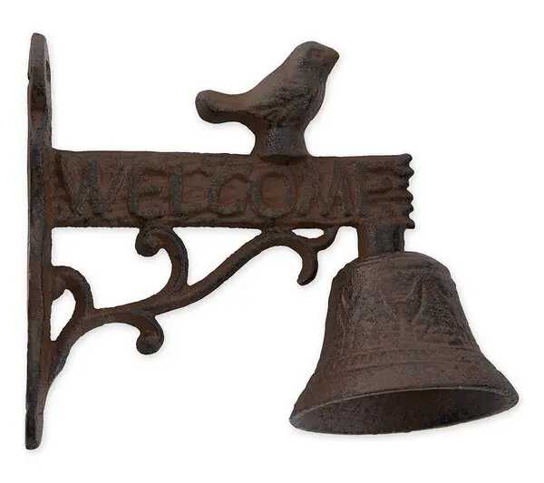 ZINGZ & THINGZ Welcome Sign With Bird Cast Iron Door Bell