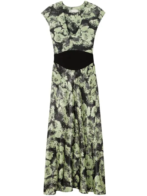Tory Burch Printed Midi Dress - Green