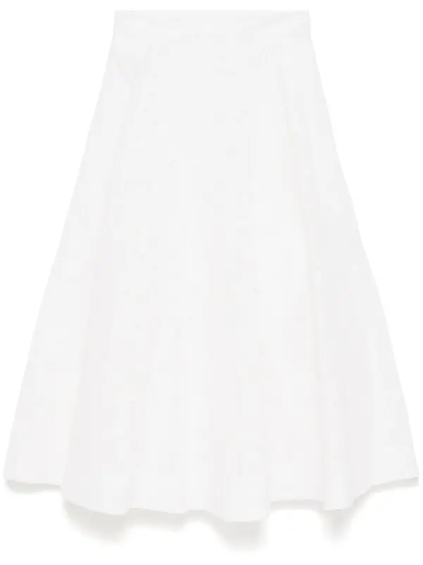 Zimmermann Crush Cotton Midi Skirt - White