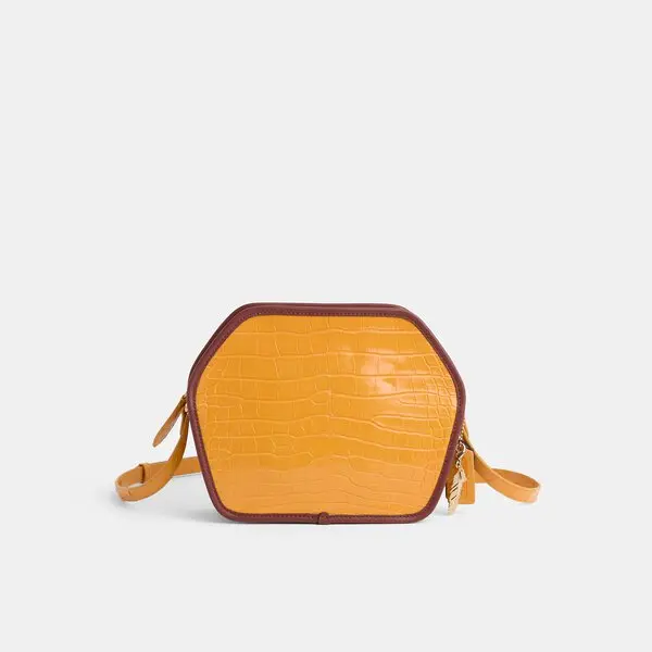 Coach Upcrafted Zip Geometric Alligator Pouch