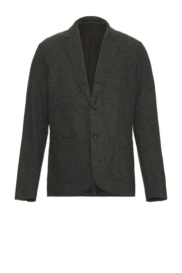 Club Monaco Wool Houndstooth Blazer - Black & Charcoal