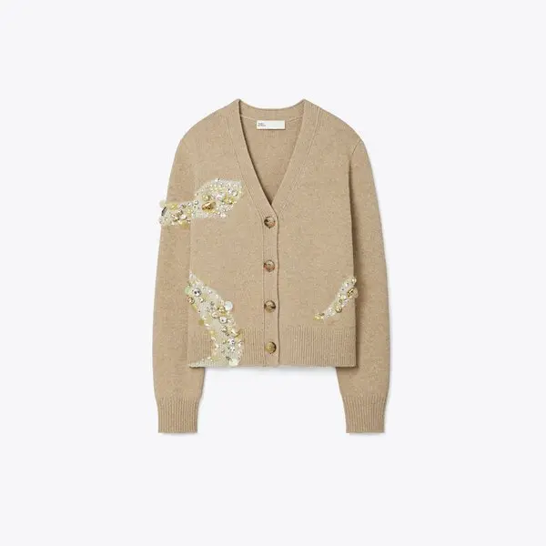 Tory Burch Embellished Snake Cardigan