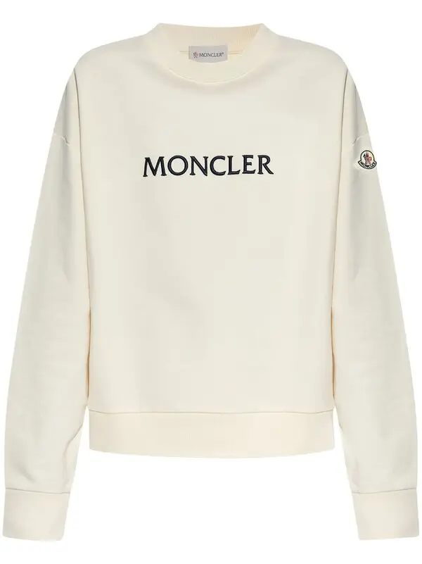 Moncler Cotton Sweatshirt - Neutrals