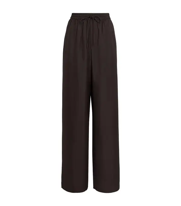 RÓHE Silk Wide-leg Trousers - Brown