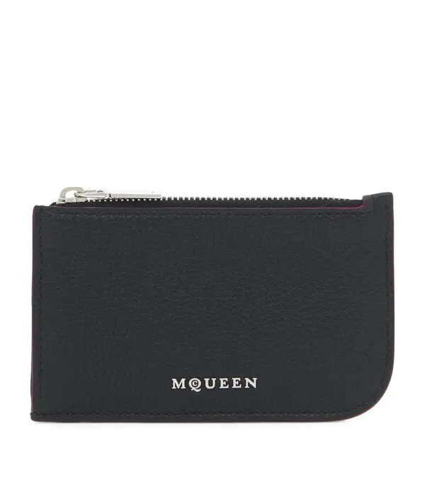 Alexander McQueen Leather Zip-up Card Holder - Black