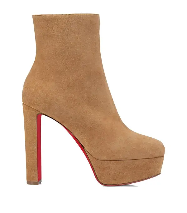 CHRISTIAN LOUBOUTIN Loo Booty Suede Platform Boots 130