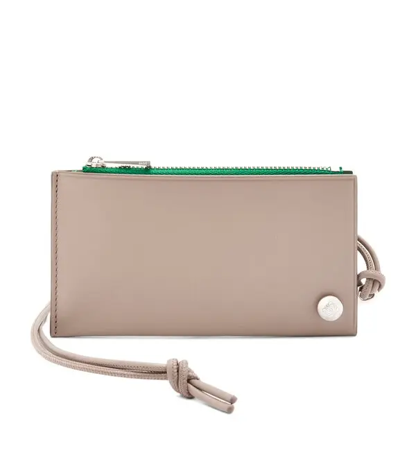 Loewe Leather Pebble Slider Coin Card Holder - Beige