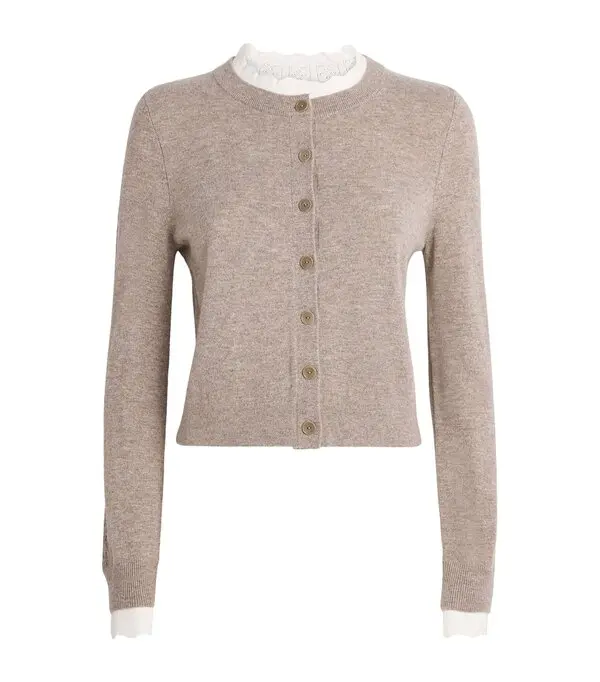 Sandro Wool-cashmere Collared Cardigan - Brown