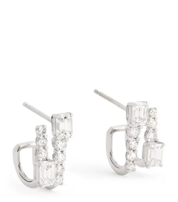 Shay Gold And Diamond Double Stick Stud Earrings