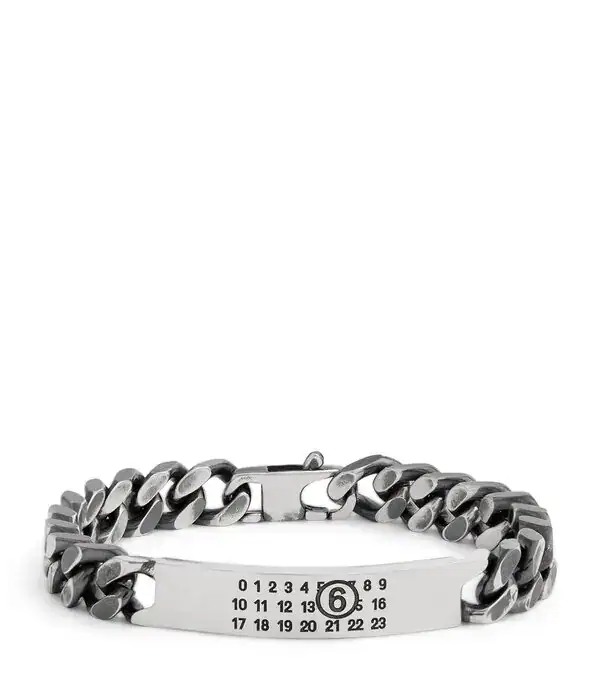 Maison Margiela Numeric Chain Bracelet In Silver - 29% Off
