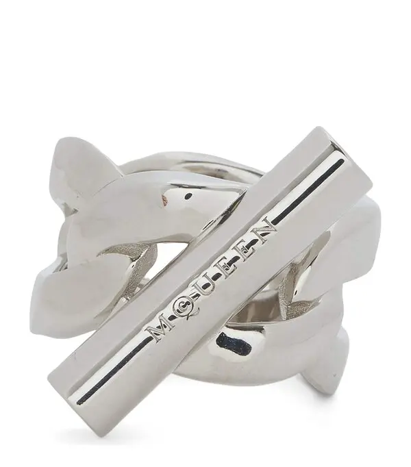 Alexander McQueen T-bar Ring - Neutral