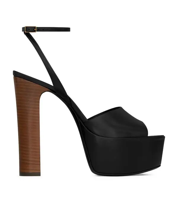 Saint Laurent Leather Jodie Platform Sandals 145