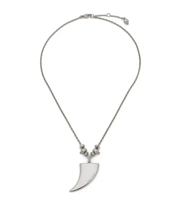 Alexander McQueen Palladium-plated Tiger Claw Pendant Necklace - Neutral