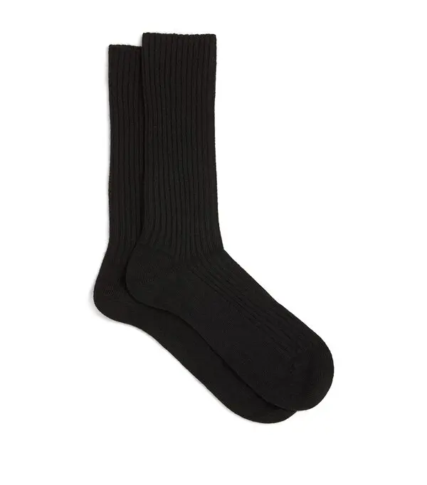 Falke Wool-cashmere Blend Boot Socks - Black