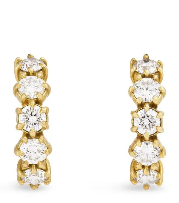 JADE TRAU Catherine Diamond Huggie Earrings