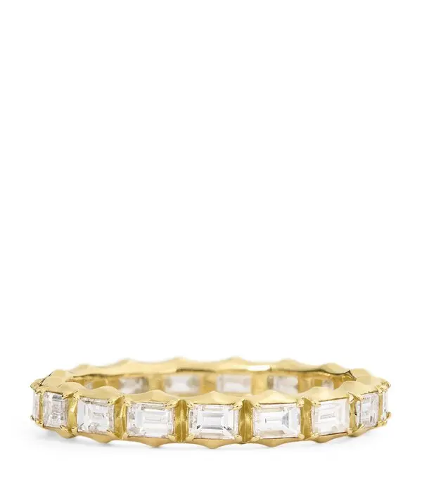 JADE TRAU Yellow And Diamond Large Vanguard Eternity Band