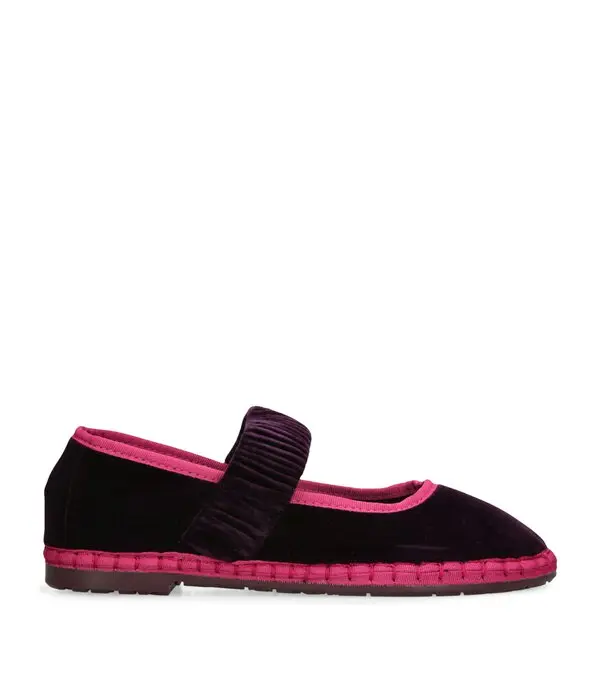 FLABELUS Velvet Mafalda Espadrilles - Purple