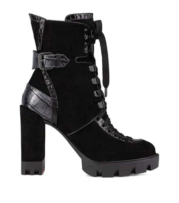 CHRISTIAN LOUBOUTIN Macademia Suede Lace-up Boots