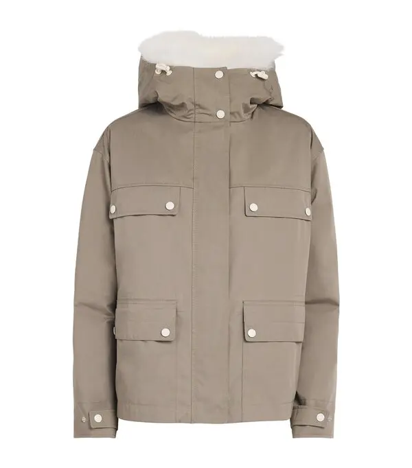 YVES SALOMON Fur-trim Parka Jacket - Green