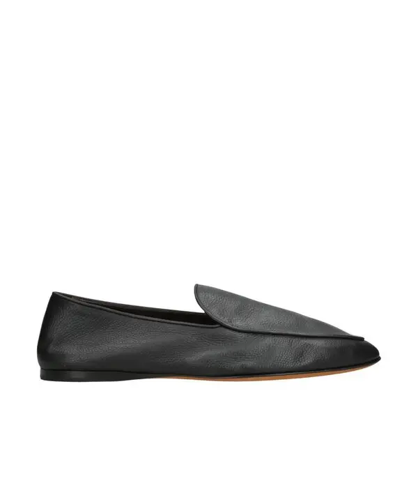 THE ROW Hereditas Leather Loafers - Black