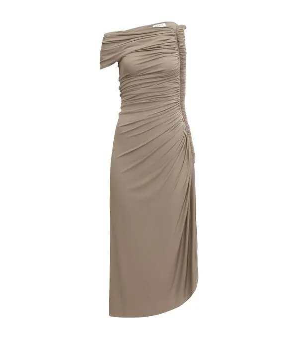 Alaïa Asymmetric Pipe Midi Dress - Beige