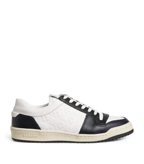 Sandro Leather Cross Sneakers - Beige