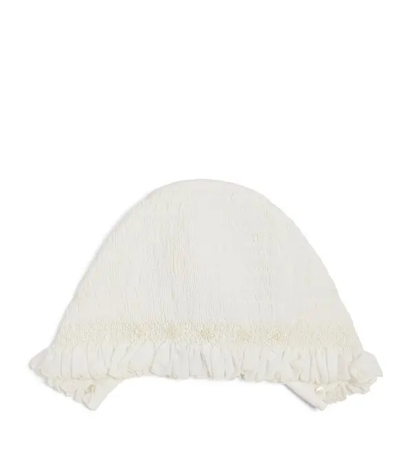 Sarah Louise Smocked Bonnet Ivory Editorialist