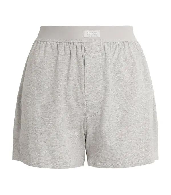 Skims Boyfriend Loose Boxer Shorts Grey Editorialist