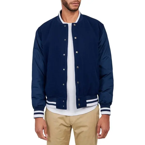CON.STRUCT Solid Varsity Jacket - Navy