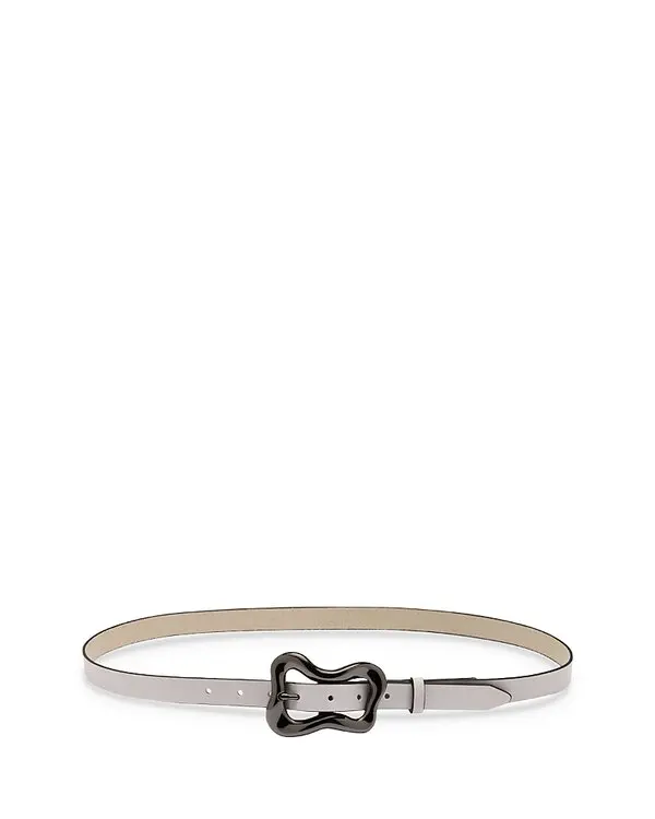 Rag & Bone Highline Leather Belt - Pearl Gray