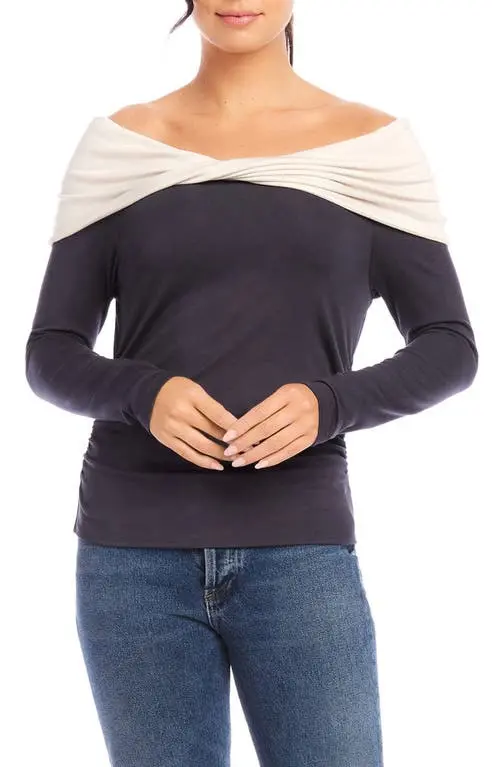 Fifteen Twenty Jillian Off The Shoulder Top - Granite